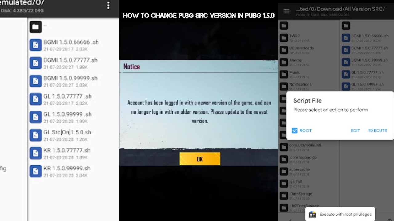 How To Change Pubg SRC Version In PUBG 1 5 0 Version C1S1